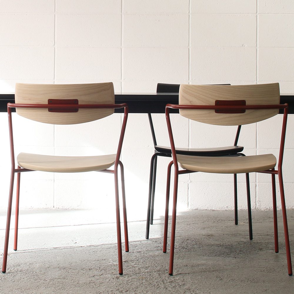 dual chair : stackable : Walnut – mcraft